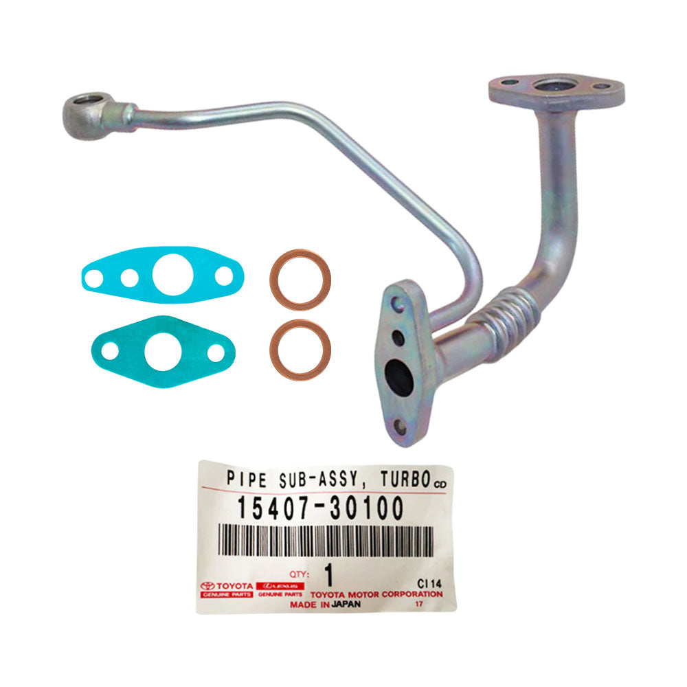 Genuine Turbo Charger Oil Feed & Return Pipe With Gaskets For Toyota L ...
