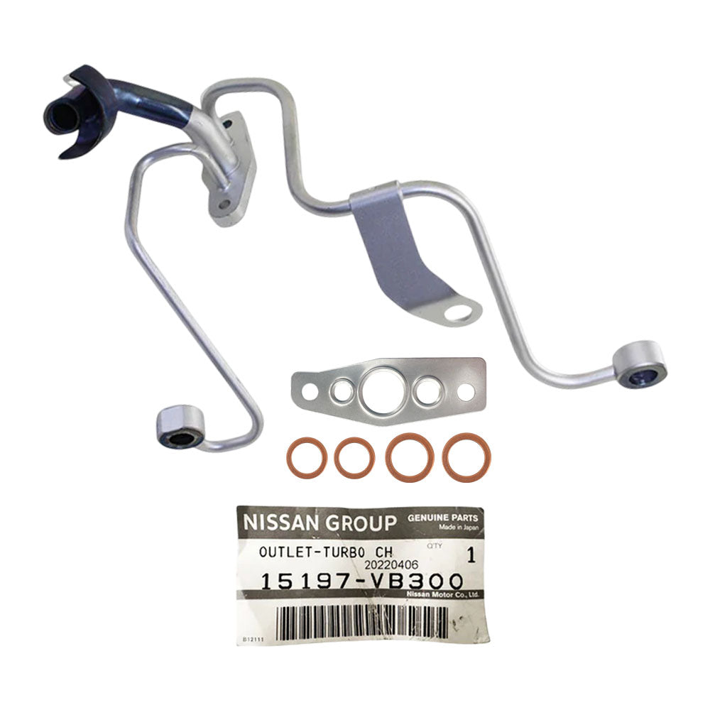 Genuine Turbo Charger Oil Feed & Return Pipe With Gaskets For Nissan P ...